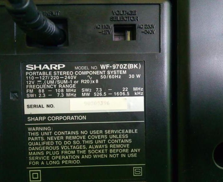 Магнитола Sharp wf-970 в Москве, цена 3 500 руб. | Объявления о продаже в категории Запчасти и ...