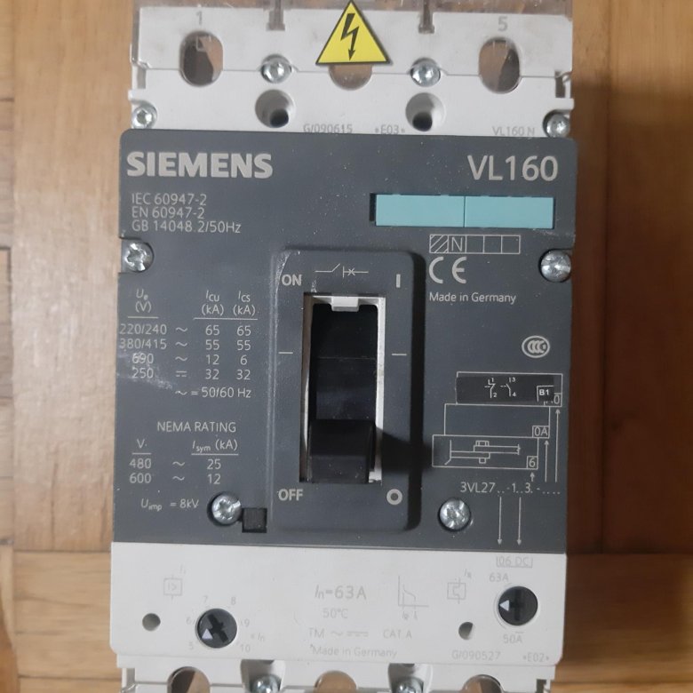 Автоматический выключатель VL160, 63А – купить в Краснодаре, цена 1 руб ...