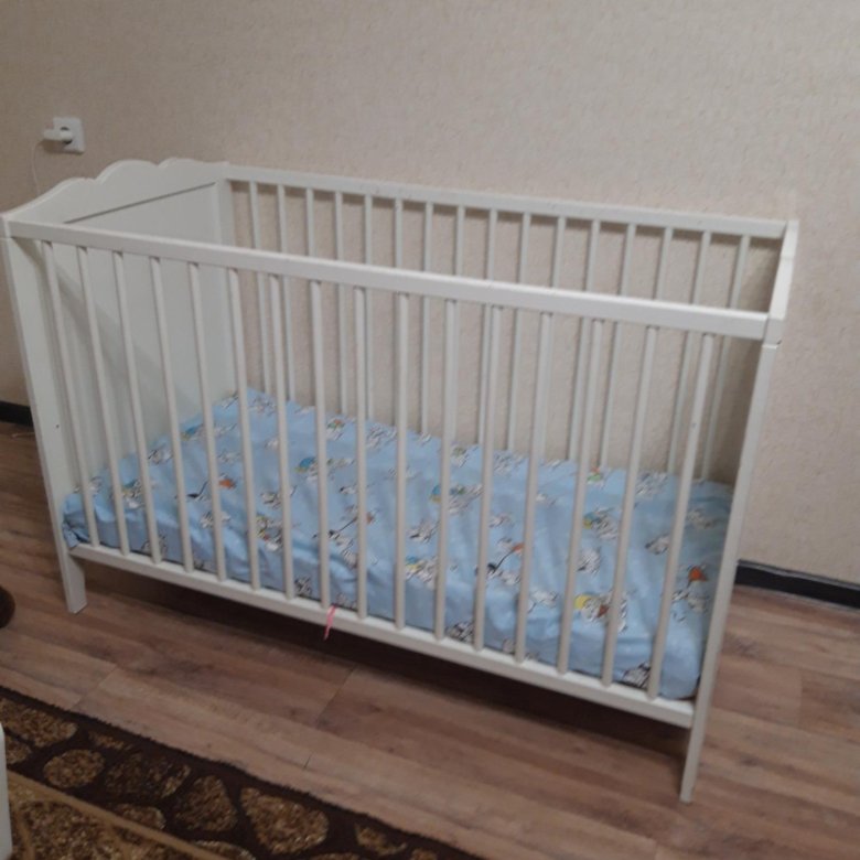Детская кроватка IKEA+матрац+постельное+подушечка – купить в Краснодаре ...