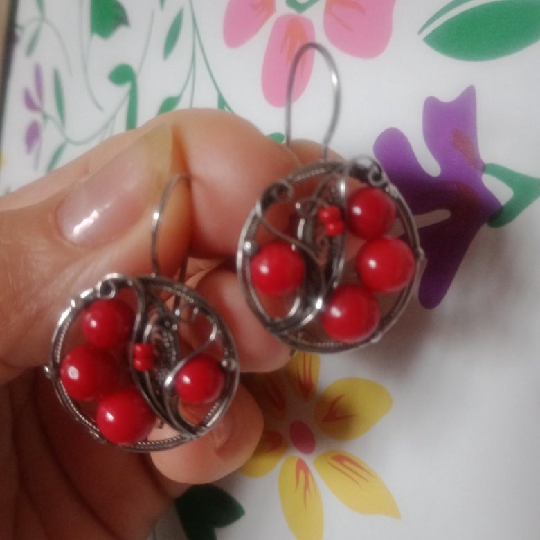 Сережки с коралом – купить в Москве, цена 300 руб., дата размещения: 31 ...
