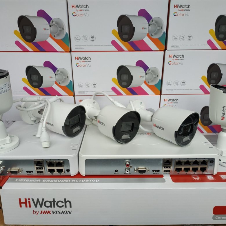 Комплекты IP HiWatch 4Mpx с технологией ColorVu – купить в Москве, цена 37 400 руб., дата ...