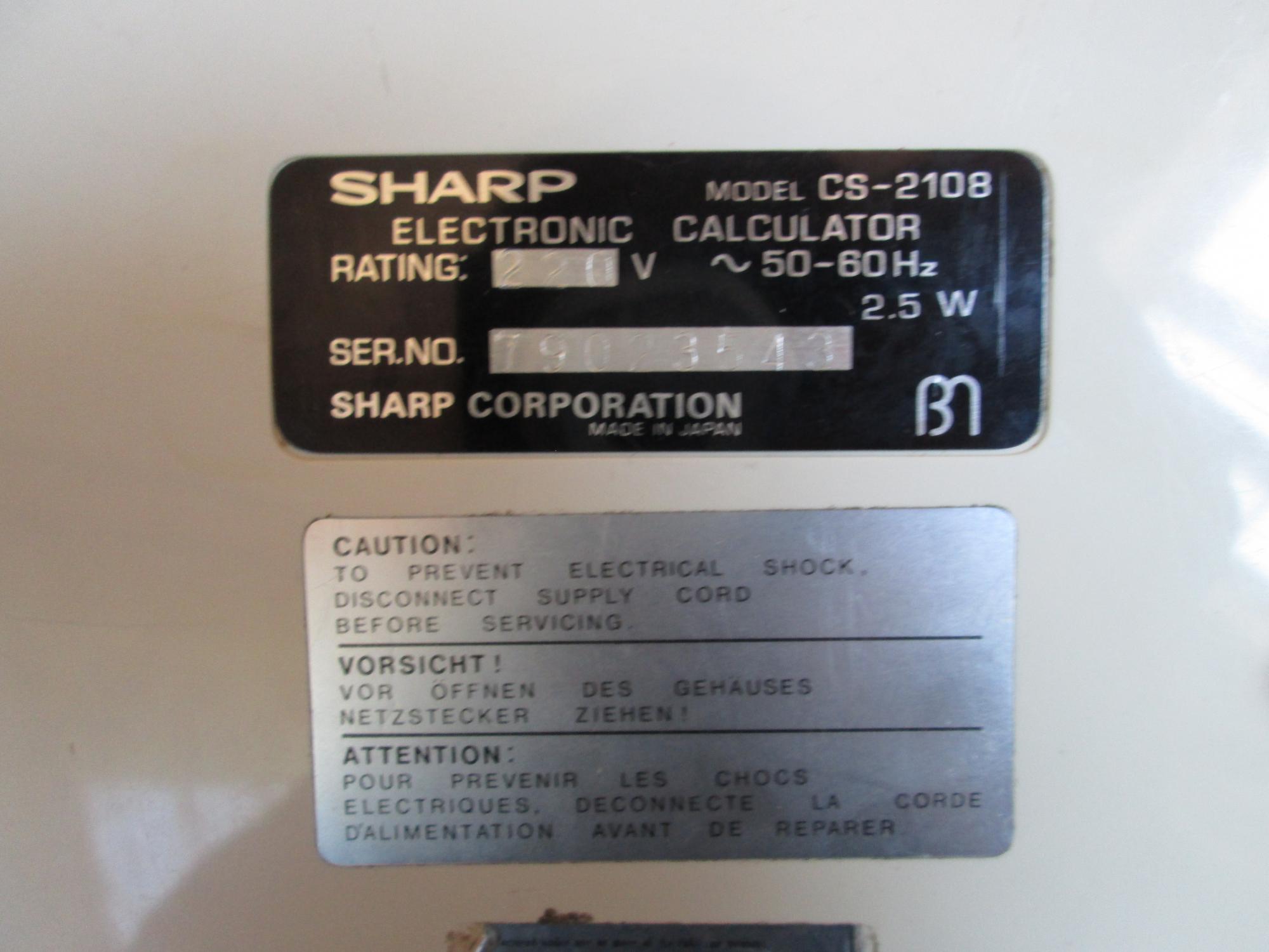 Калькулятор ламповый 220В SHARP CS-2108 купить в Москве, цена 700 руб. | Объявления о продаже в ...